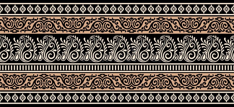 Seamless Vector Tribal Border Design Stock Vector - Illustration of ...