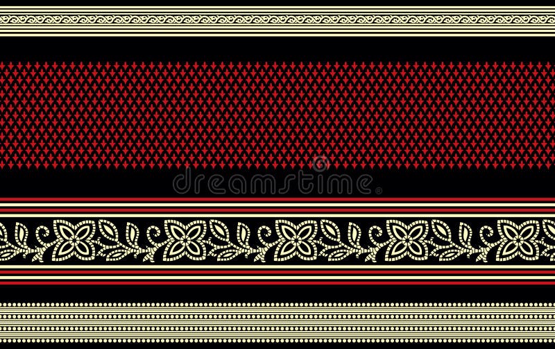 Seamless Vector Tribal Border Design Stock Vector - Illustration of ...