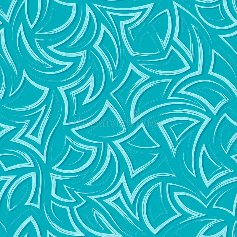 Seamless Vector Turquoise Texture of Angles and Triangles Drawn with ...