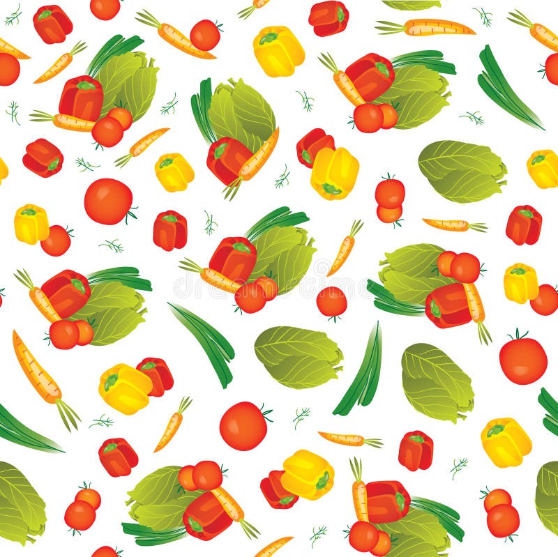 Seamless Vector Vegetables Pattern Illustration Stock Vector ...