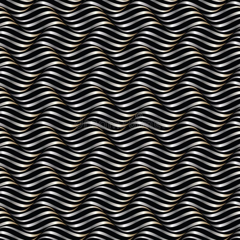 Vector Wavy Metal Seamless Pattern Stock Vector - Illustration of color ...