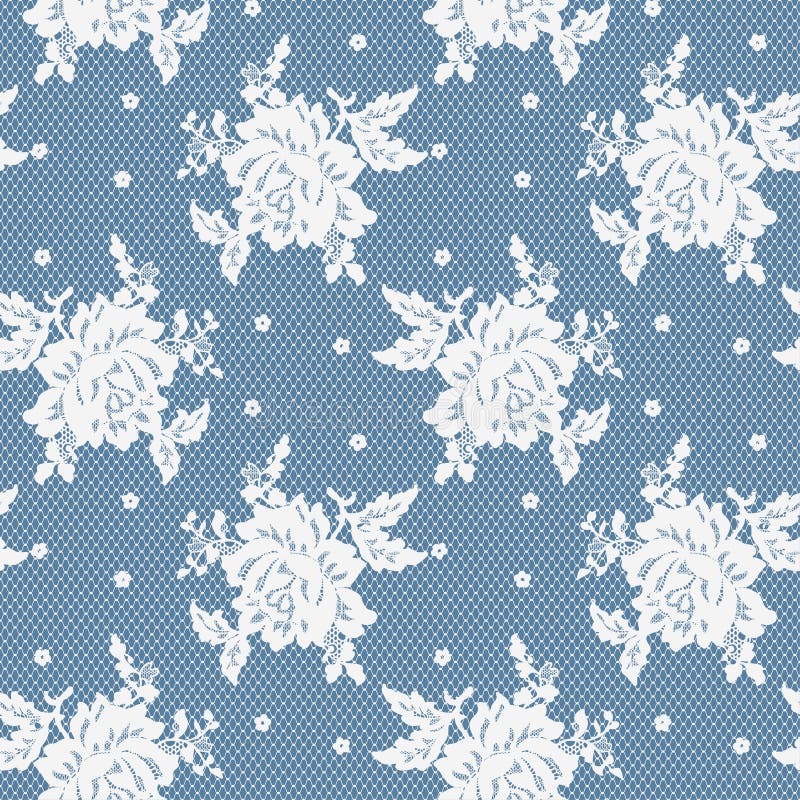 Seamless Vector White Lace Pattern Stock Vector - Illustration of mesh ...