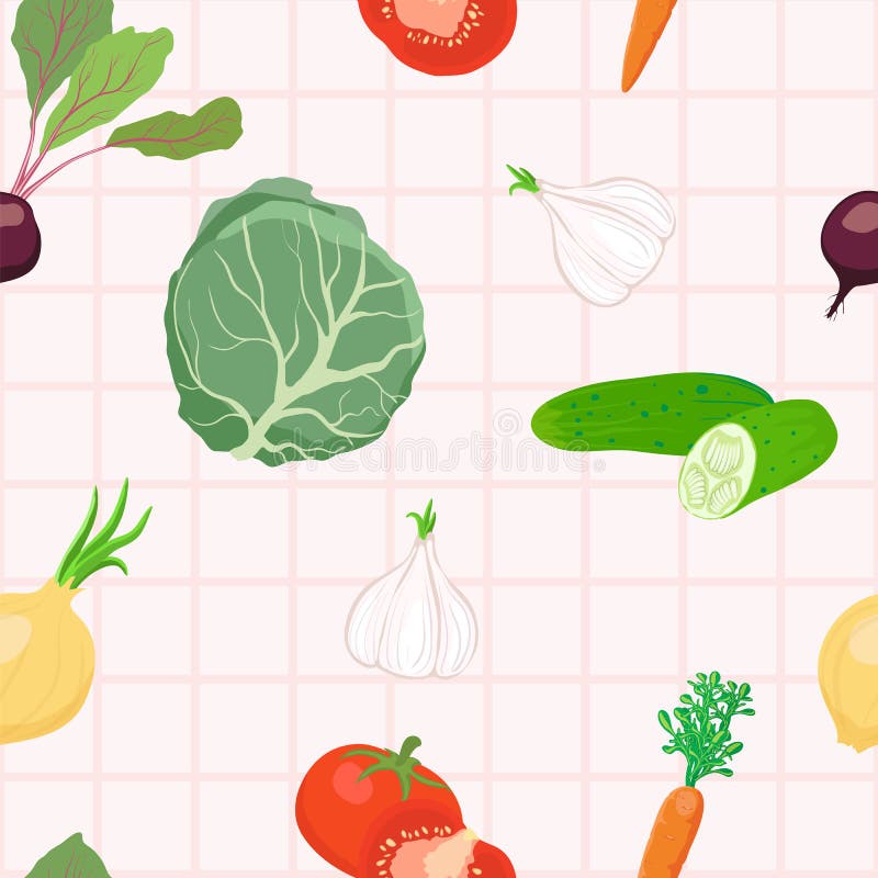 Seamless Vegetables Pattern. Vector Illustration Stock Vector ...
