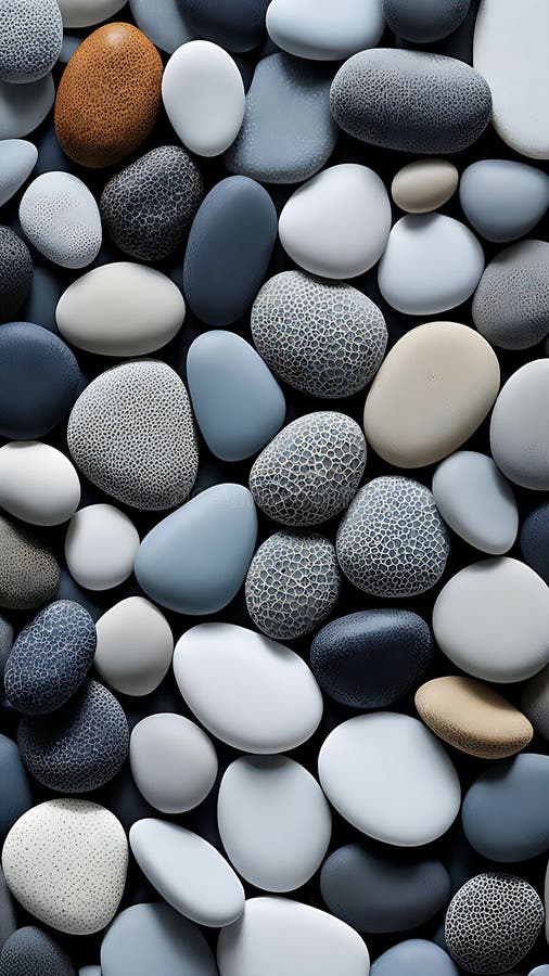 Seamless Vertical Background of Various Close-up Sea Pebbles. Perfect ...