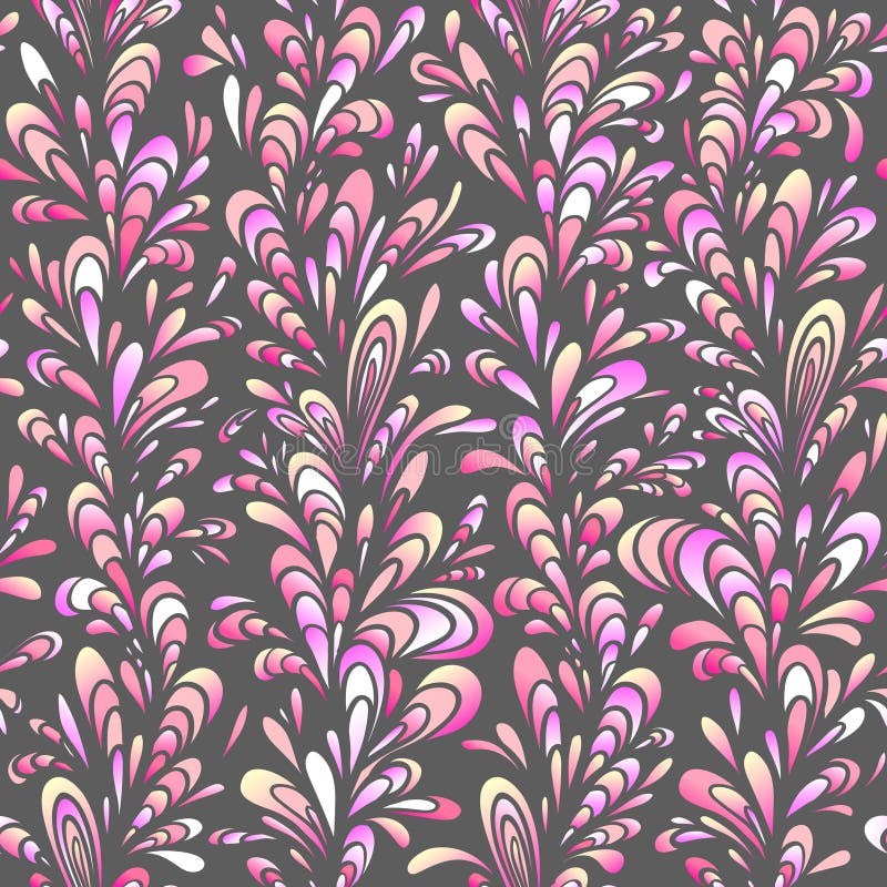 Seamless Vertical Pattern with Natural Ornament. Stock Illustration ...