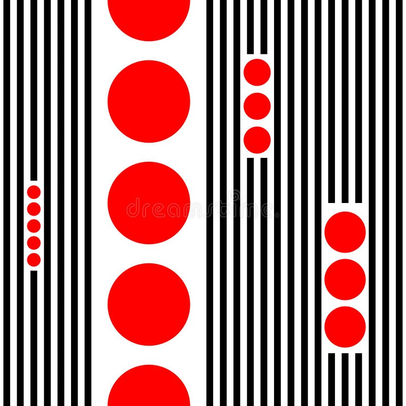 Seamless Vertical Stripe and Circle Pattern Stock Vector - Illustration ...
