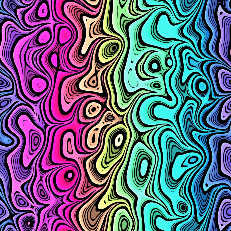 Seamless Vibrant Rainbow Painted Texture. Bold Psychedelic Neon ...