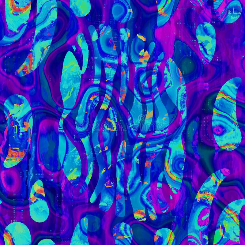Seamless Vibrant Rainbow Painted Texture. Bold Psychedelic Neon Glitch ...
