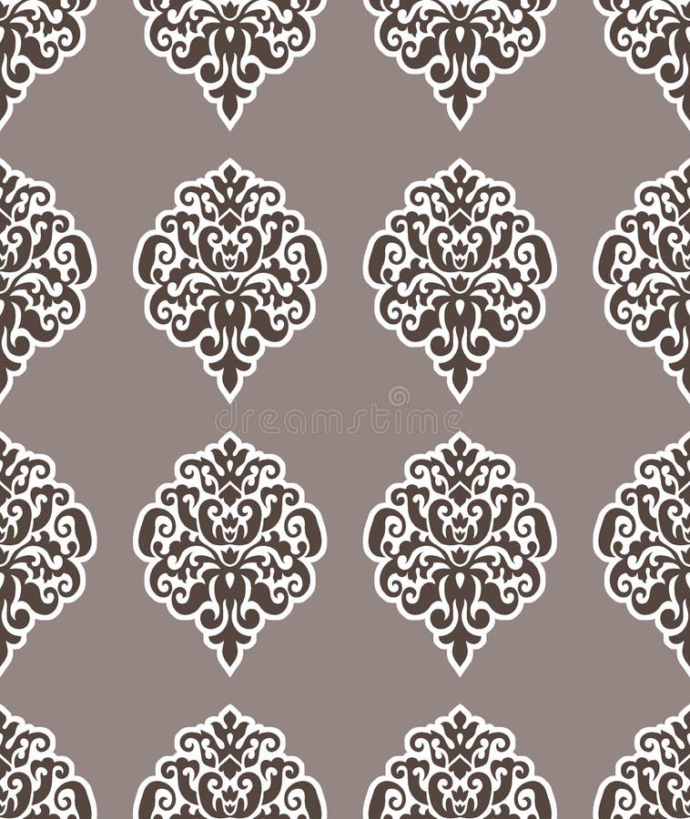 Seamless Victorian Damask Pattern Design Stock Illustration ...