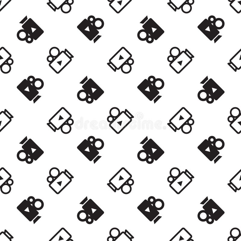 Seamless Video Camera, Camera Pattern for Textile or Background Stock ...