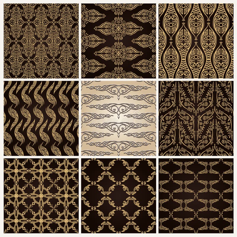 Seamless Vintage Decor Wallpaper Background Stock Vector - Illustration ...