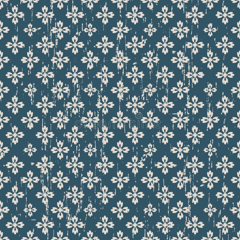 Seamless Vintage Big and Small Flower Pattern Background. Stock Vector ...