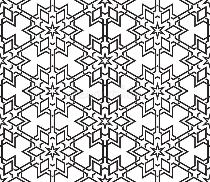 Seamless Vintage Black and White Geometric Pattern. Tile Texture Stock ...