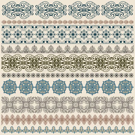 Seamless Vintage Border Pattern Stock Vector - Illustration of baroque ...