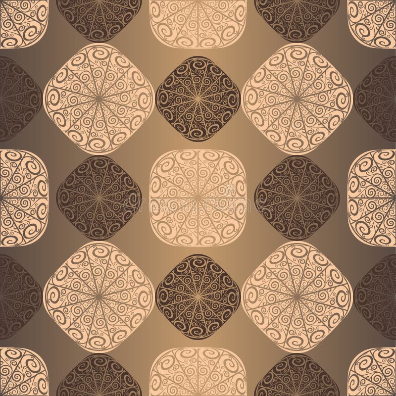 Seamless Vintage Brown Pattern Stock Vector - Illustration of fabric ...