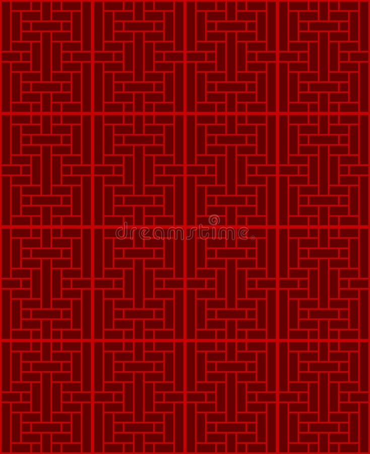 Seamless Vintage Chinese Style Window Tracery Square Line Background ...