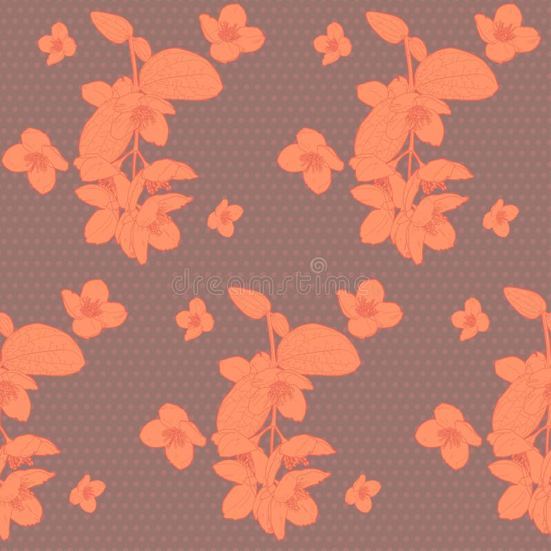 Seamless Vintage Floral Pattern with Mock Orange Stock Vector ...