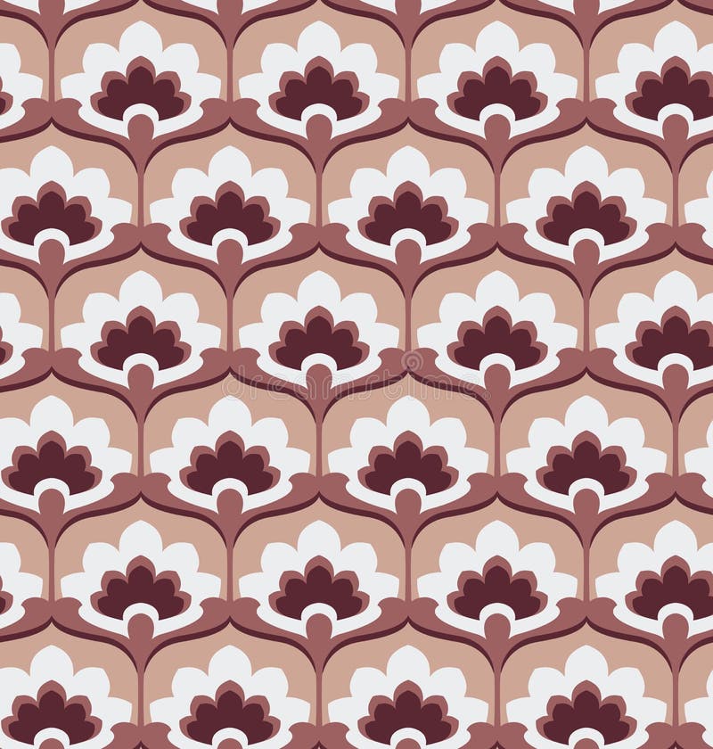 Seamless Vintage Flower Pattern Stock Vector - Illustration of ...