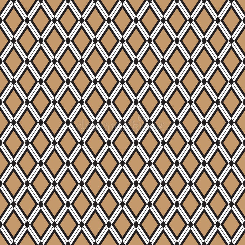 Seamless Vintage Geometric Square Rhombus Pattern in Black and Gold ...