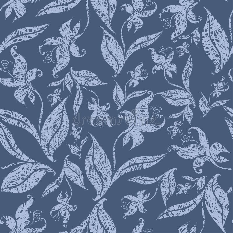 Seamless Vintage Grunge Floral Pattern with Orchid Stock Vector ...