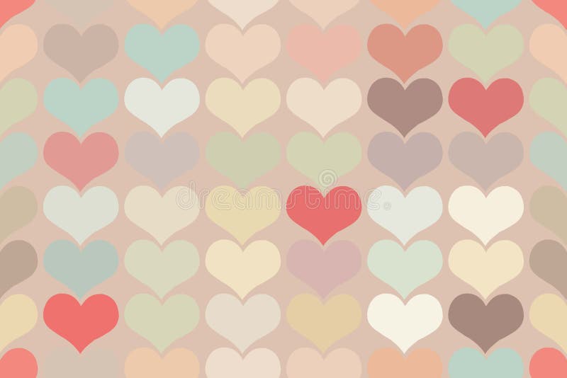 Seamless Vintage Heart Pattern Background Stock Vector - Illustration ...
