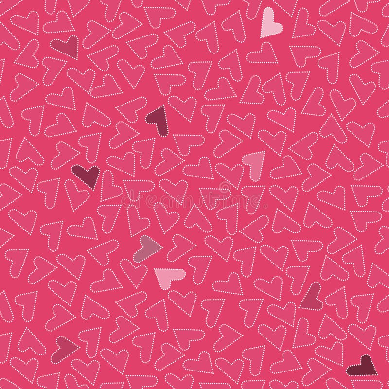 Seamless Vintage Heart Pattern Background Stock Vector - Illustration ...