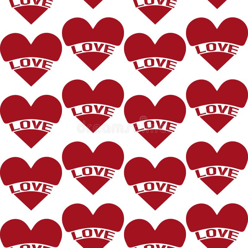 Seamless Vintage Heart Pattern Stock Vector - Illustration of ...