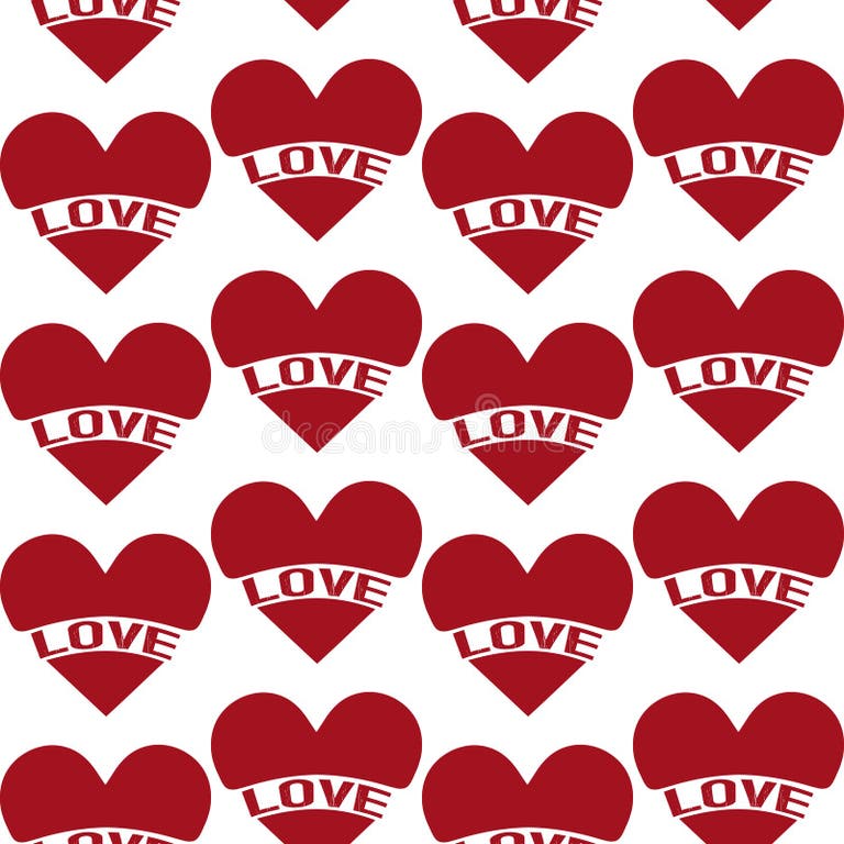 Seamless Vintage Heart Pattern Stock Vector - Illustration of ...
