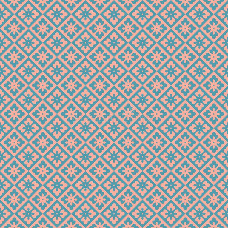 Seamless Vintage Japanese Style Diamond Check Flower Pattern Background ...