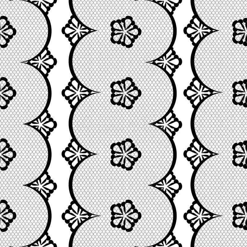 Seamless Vintage Lace Pattern, Black and White Stock Illustration ...