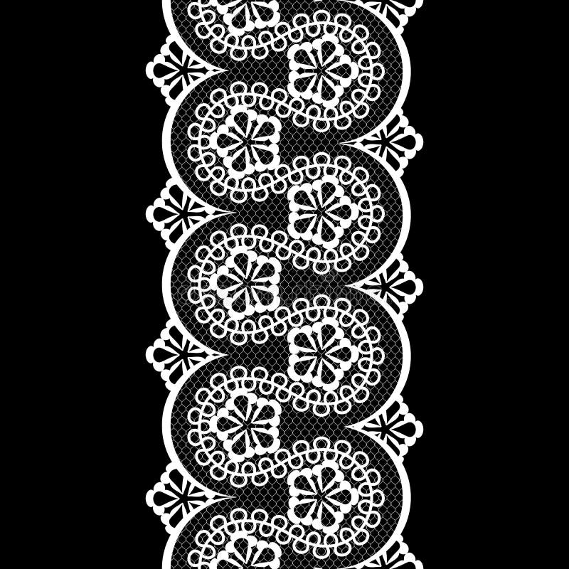 Seamless Vintage Lace Pattern, Black and White Stock Illustration ...