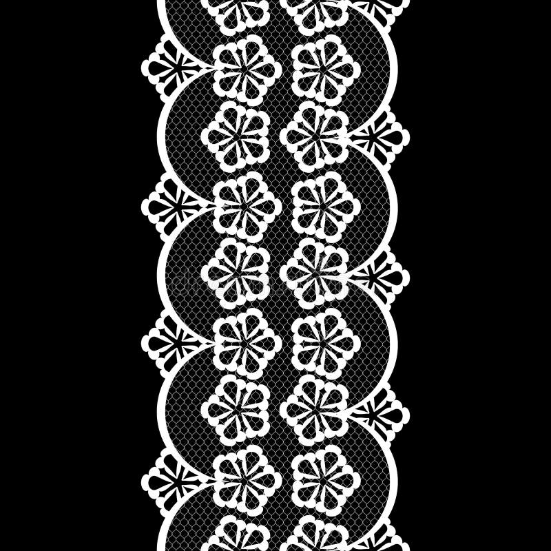 Seamless Vintage Lace Pattern, Black and White Stock Illustration ...