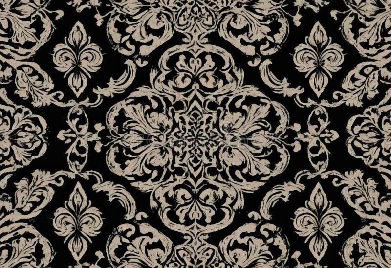 A Seamless Vintage Oriental Pattern with a Distressed Effect Stock ...