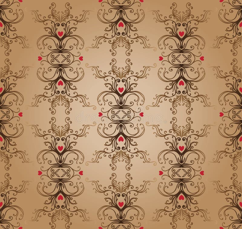 Vintage Seamless Pattern With Hand-drawn Feathers Stock Vector ...