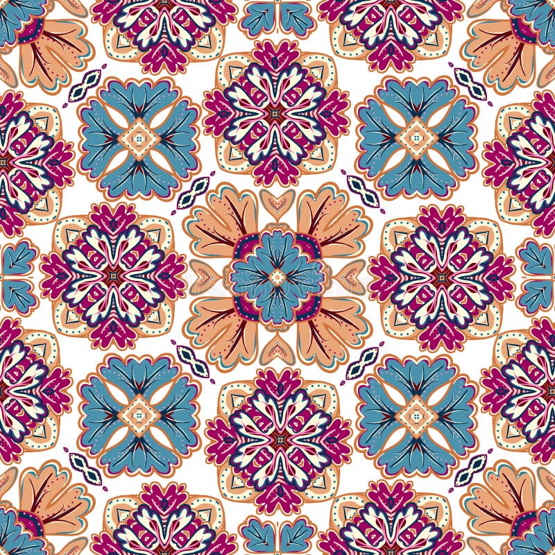 Seamless Vintage pattern. stock vector. Illustration of colorful - 79656274