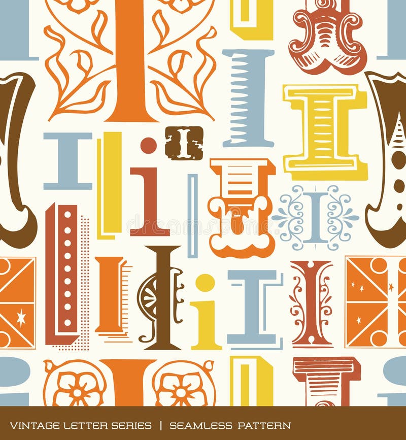 Seamless Vintage Pattern of the Letter a in Retro Colors Stock Vector ...