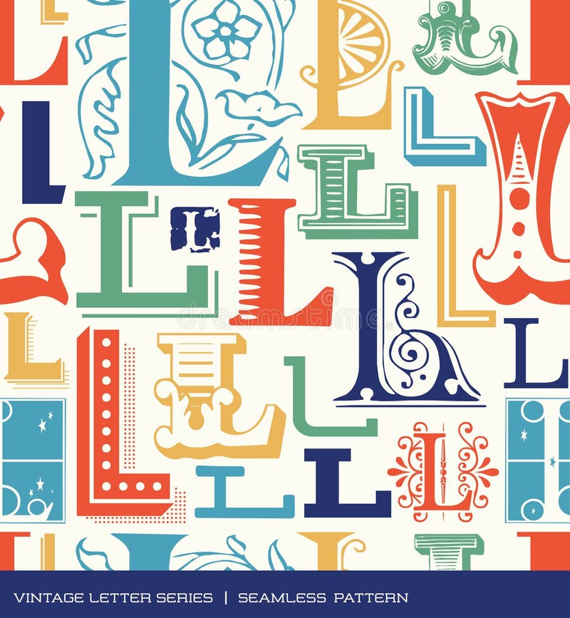 Vintage Letter L Color Stock Illustrations – 715 Vintage Letter L Color ...