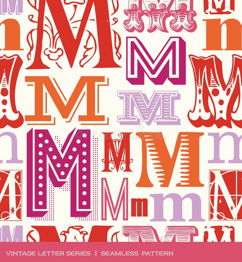 Seamless Vintage Pattern of the Letter a in Retro Colors Stock Vector ...