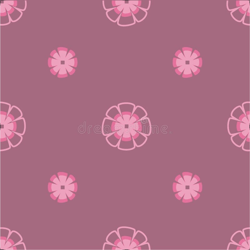 Seamless Vintage Pattern with Pink Flowers. Stock Vector - Illustration ...