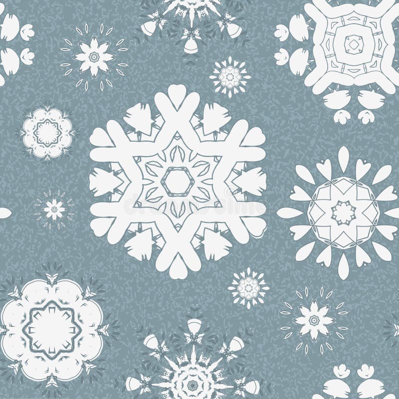 Seamless Vintage Pattern from Snowflakes Stock Illustration ...