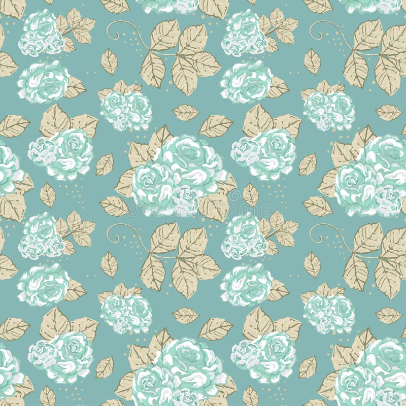 Seamless Vintage Rose Pattern Stock Vector - Illustration of silk ...