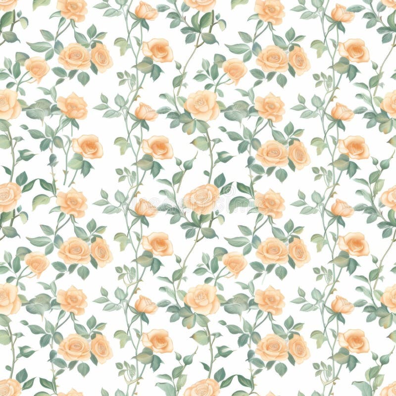 Seamless Vintage Rose Pattern Wallpaper Design Stock Photo - Image of ...