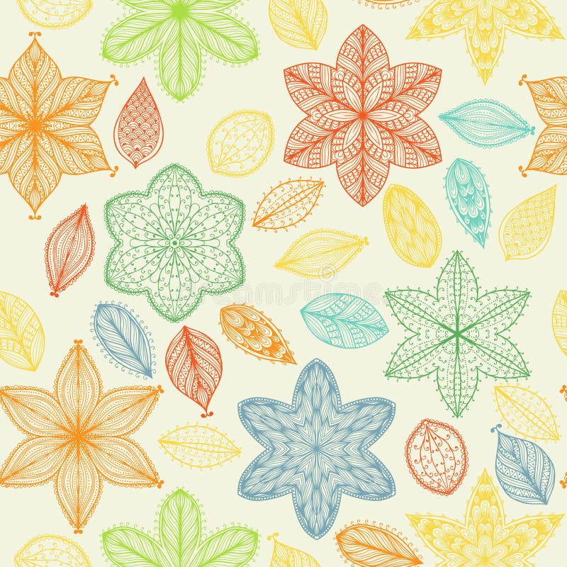 Vector Seamless Pattern of Maple Leaves Stock Vector - Illustration of ...