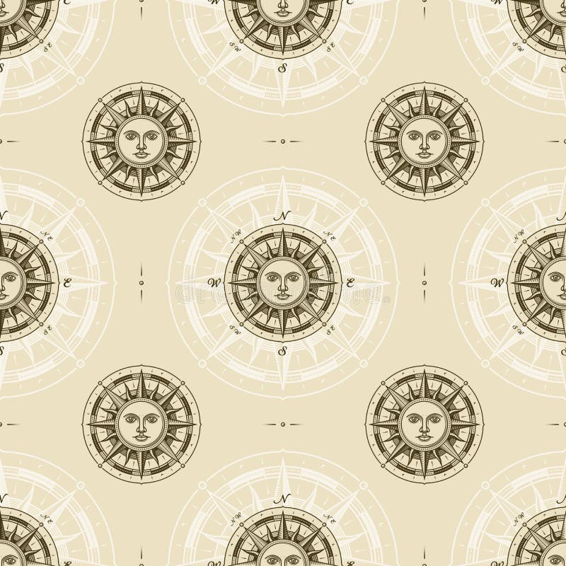 Vintage compass rose stock vector. Illustration of shape - 16236440