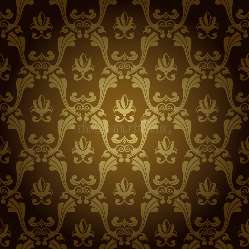 Seamless Vintage Wallpaper Background Old Gold Stock Vector ...