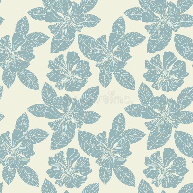 Seamless Vintage Wallpaper Pattern Stock Vector - Illustration of leafs ...