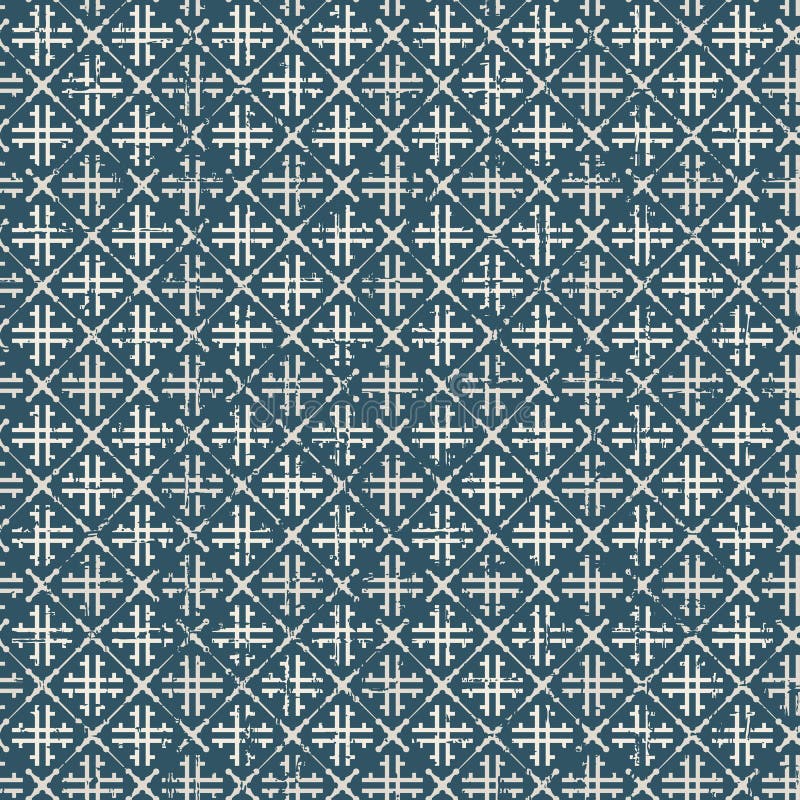 Seamless Vintage Worn Out Check Pattern Cloth Background. Stock Vector ...