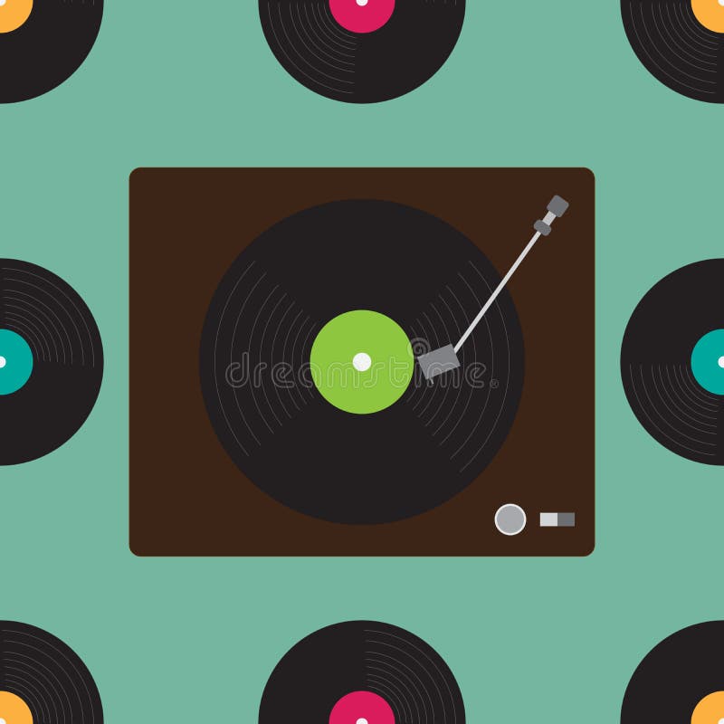 Seamless Vinyl Records Pattern or Background Stock Vector ...