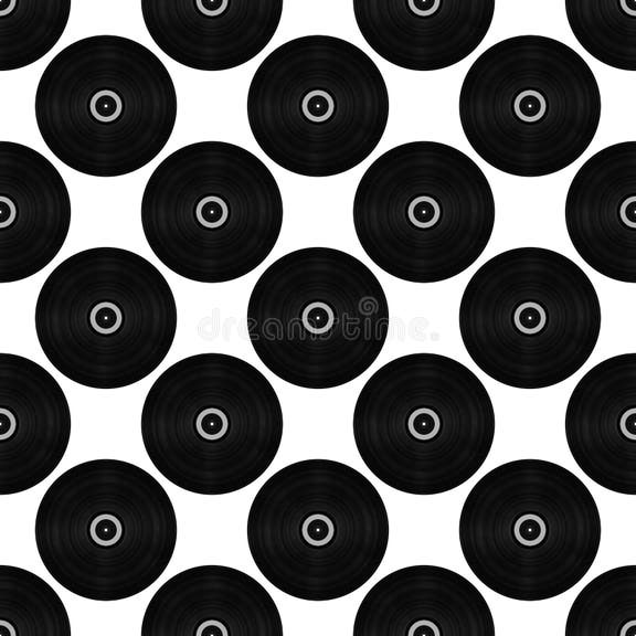 Seamless Vinyl Record Pattern Stock Illustration - Illustration of ...