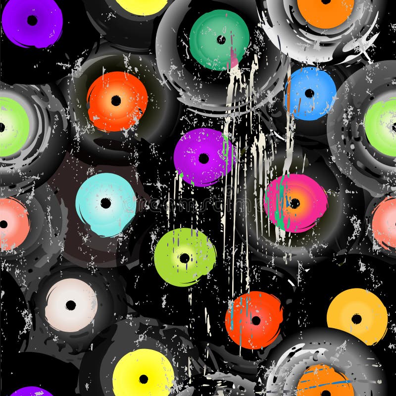 Seamless Vinyl Records Pattern or Background Stock Vector ...